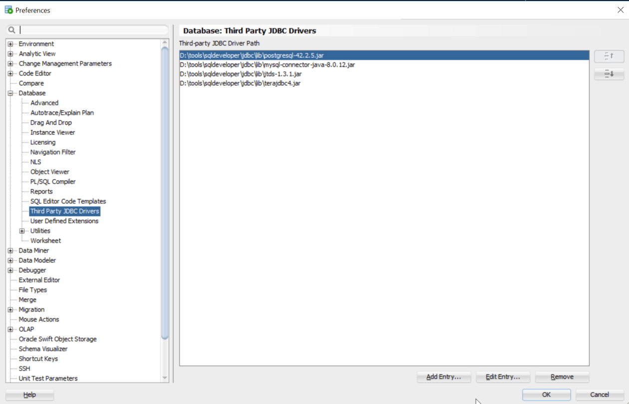 Configure SQLDeveloper for Postgres, MySQL/Mariadb, SQL Server, and ...
